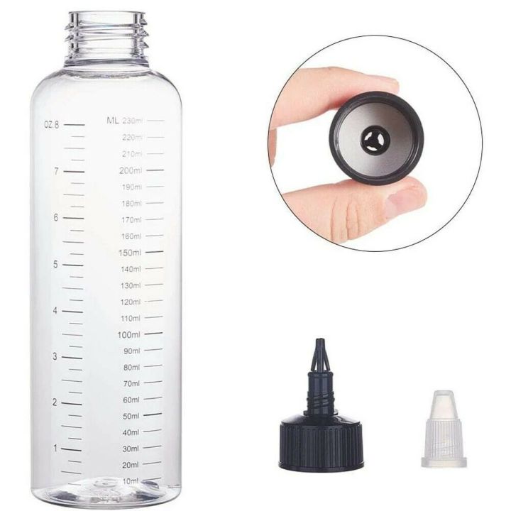 130ml-250ml Transparent Juice Liquid Top Cap Plastic Dropper Bottles ...