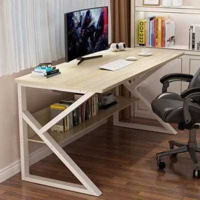 Office Desk, K Shape Computer and Study Table, Metal Legs Suitable for ...
