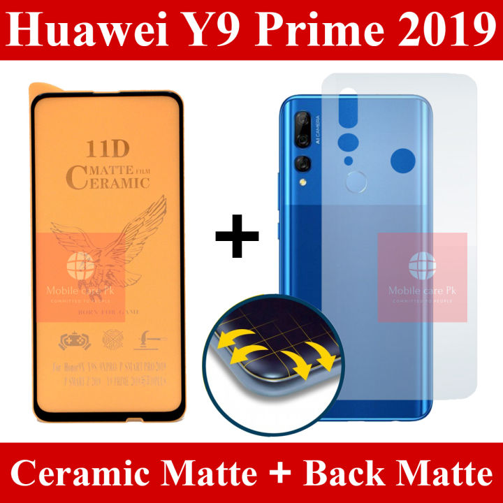Huawei Y9 Prime 2019 Matte Front Protector Glass 9D | 5D | 11D + Back ...