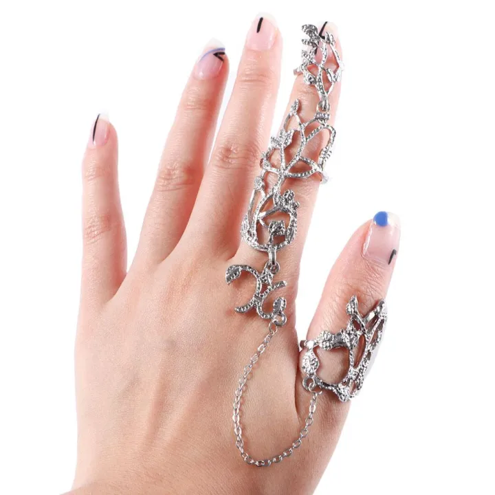 / Armor Punk Double Knuckle Ring Full Finger Gothic | Daraz.pk