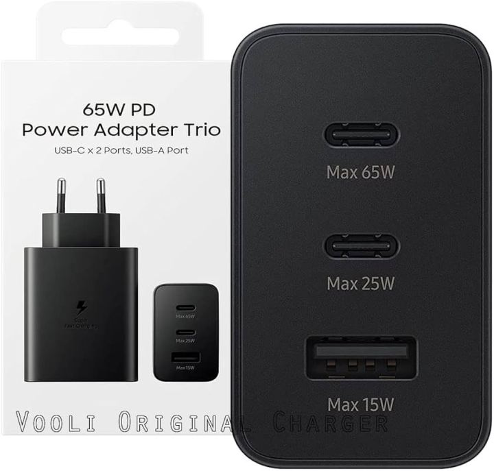 SAMSUNG 65W PD Power Adapter Trio USB-C * 2 PORTS, USB-A PORT | Daraz.pk