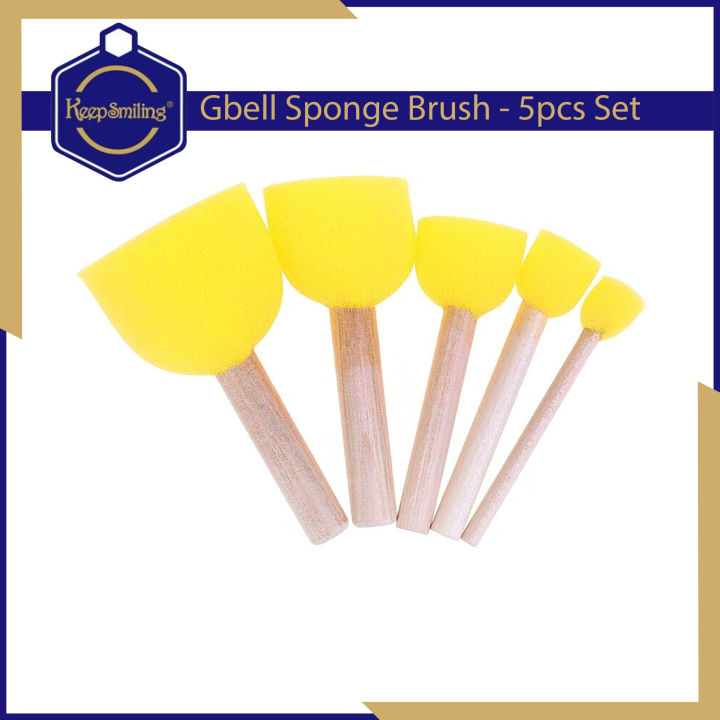 5pcs Sponge Gbell Drawing Stamp DIY Foam Sponge Paint Brush Set Stencil Brush Value Pack 5 ...