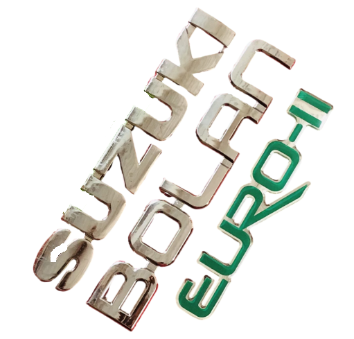Rear Chrome Plastic Monogram / Logo / Emblem for Suzuki Bolan Euro II 3 ...