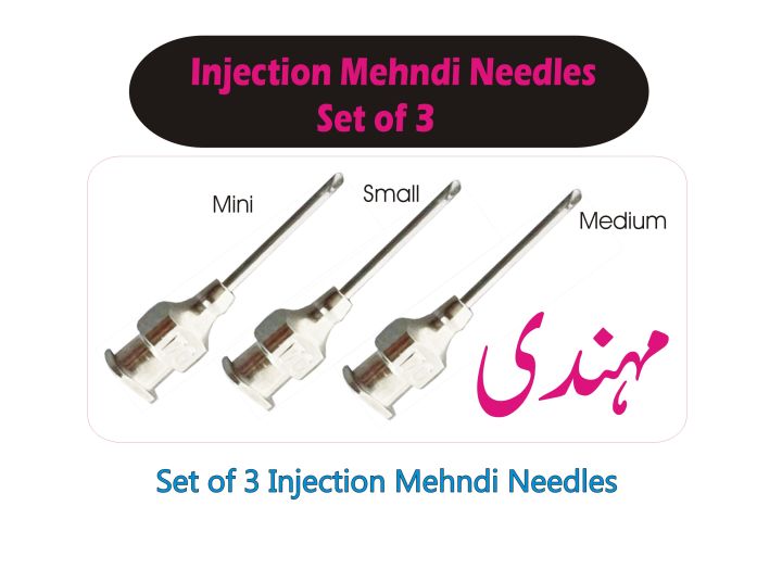 Injection Henna Applicator Needles Set of 3, Multiple Size for Creating ...
