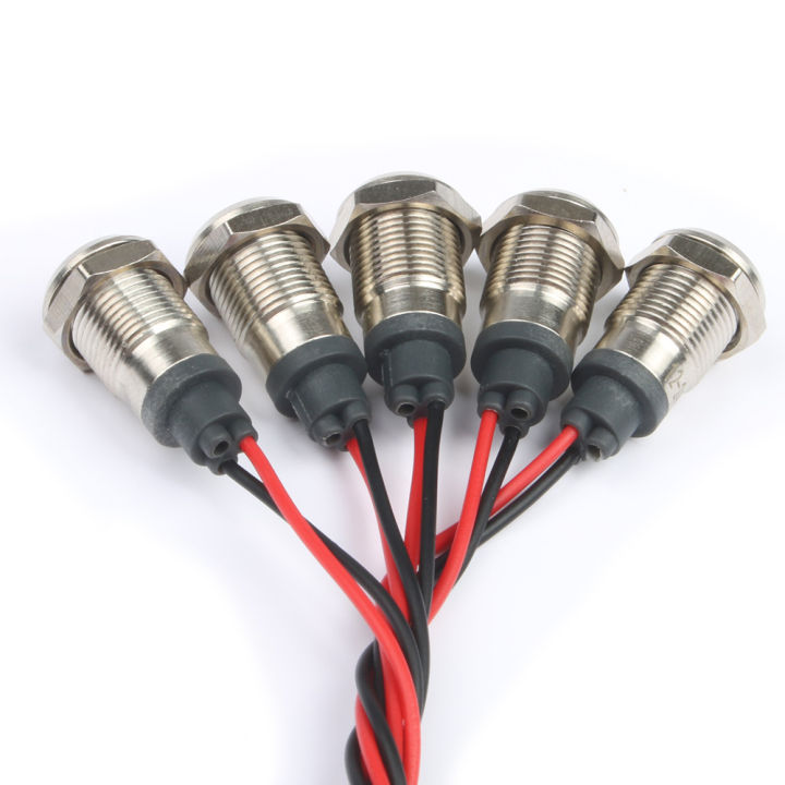 10mm Led Metal Indicator Waterproof Lamp With Wire Red Blue Green White ...