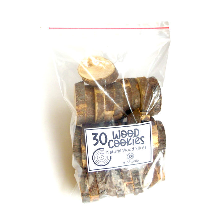 Pack of 30 - Wood Cookies - Natural Wood Slices - For Art and Craft ...