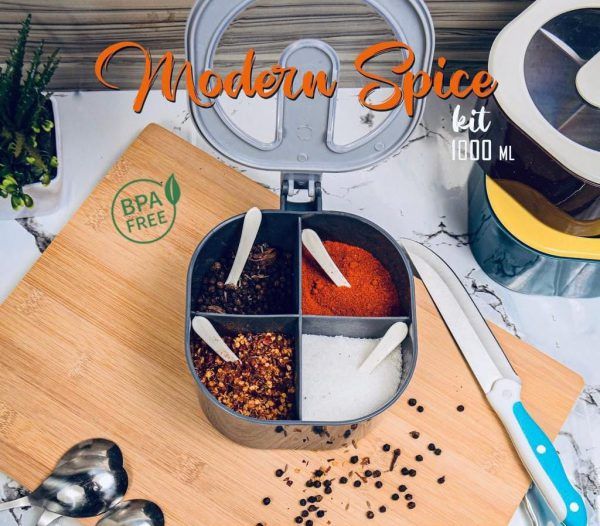 Modern Spice Kit – 1000 Ml – 4 Grid Spice Jar | Daraz.pk