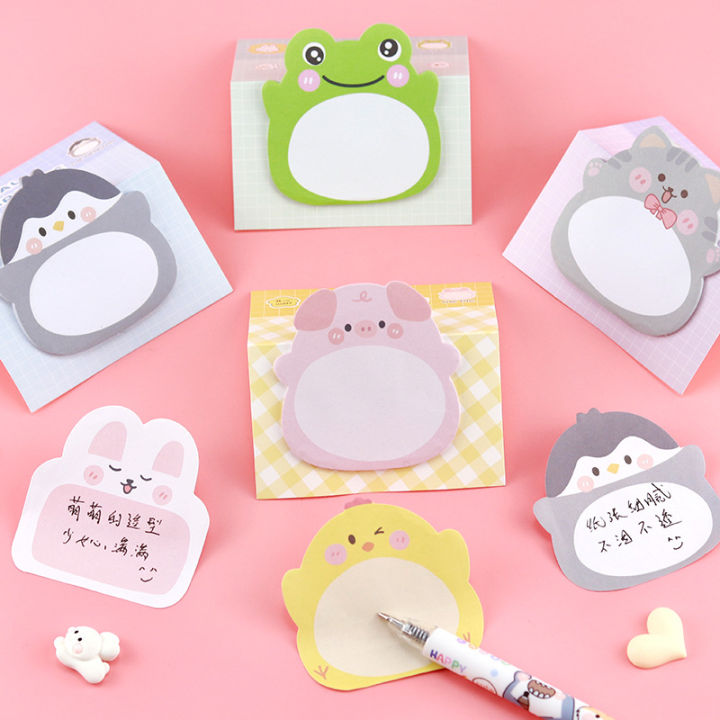 20 Sheets/pack Cute Cartoon Sticky Notes Kawaii Shape Markers Flags ...