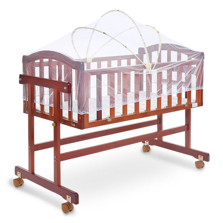 Tinnies Baby Sturdy Wooden Crib with Smooth Swinging | Daraz.pk