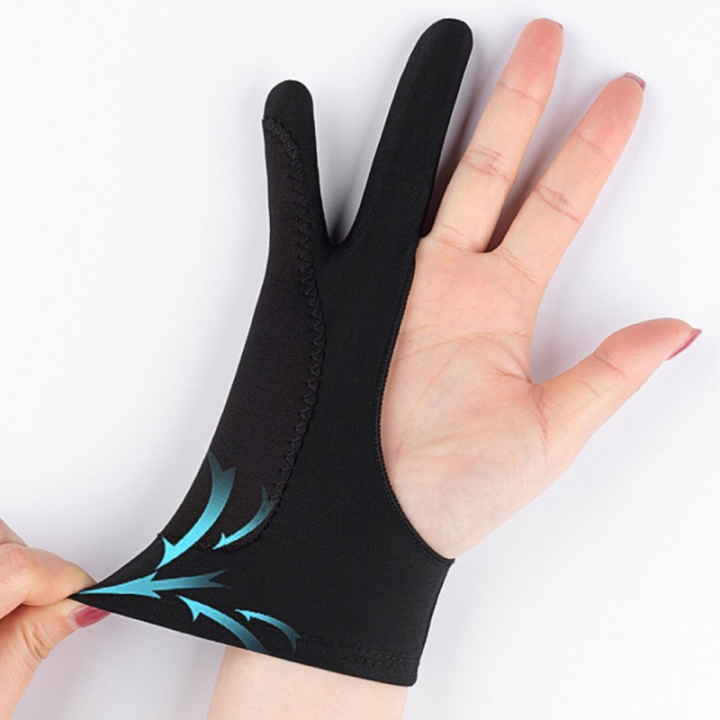 Black 2 Finger Anti-Fouling Glove For Any Graphics Drawing Tablet Right ...