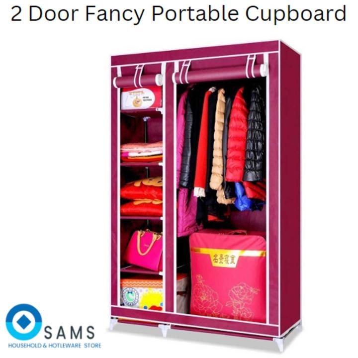 2 Door Portable Folding Wardrobe Cupboard- DIY-Multicolor Unique Fancy ...