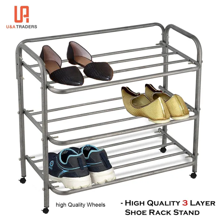 Iron 3 Layer Shoes Stand Rack Organizer With Wheels At Best Price ...