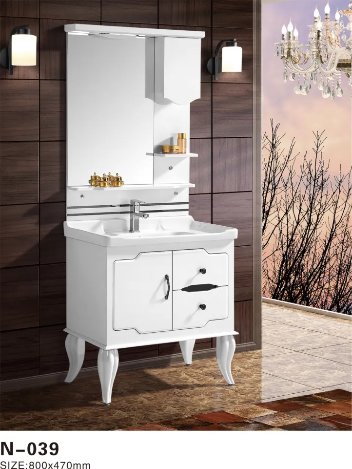 Pvc Bathroom Cabinets 800mm PVC Waterproof Wall Hung Bathroom Unit And