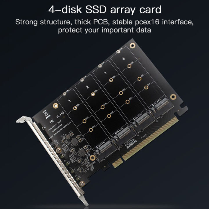 EDran PCI-E signal split array card PH44 NVME 4 disk array card ...
