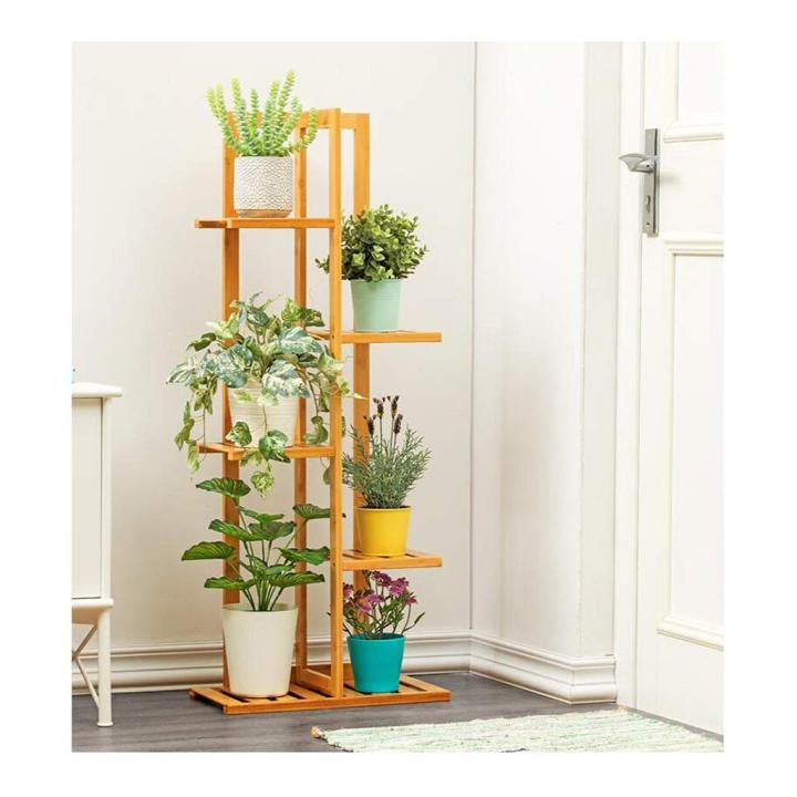 Flower Pot Storage Wooden Plant Rack 4 layer | Daraz.pk