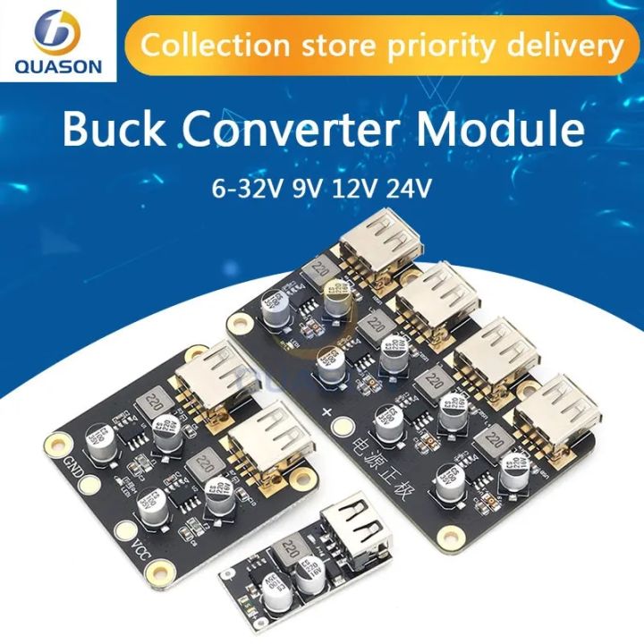 XinXinZ USB QC3.0 QC2.0 DC-DC Buck Converter Charging Step Down Module 6-32V 9V 12V 24V to Fast ...