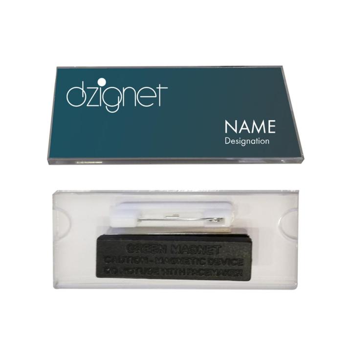 Acrylic Name Tag / Pin and Magnet Acrylic Transparent Name ID Badge ...