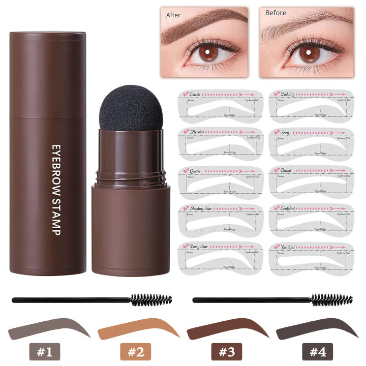 Eyebrow Stamp Shaping Kit with 10 Reusable Eyebrow Stencils, Hairline ...