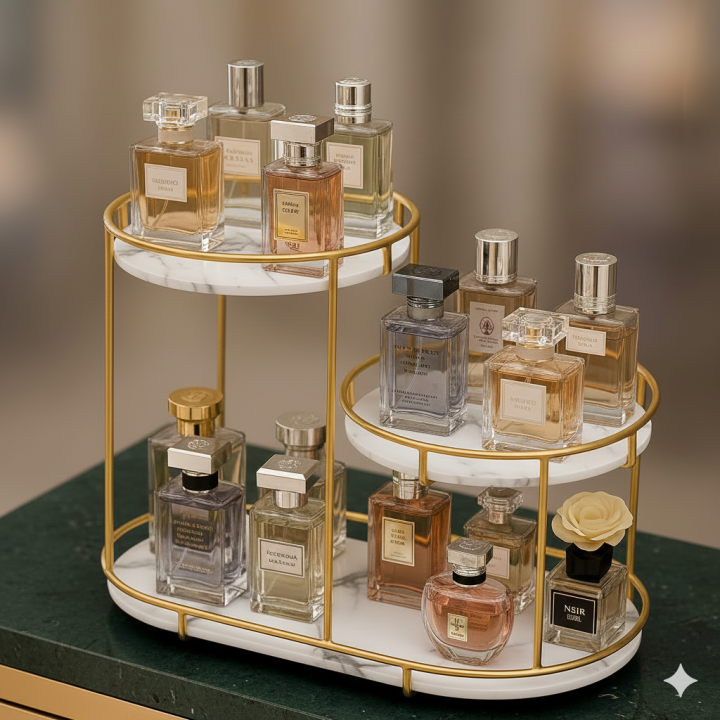 Luxury Gold Wire Dome Perfume/makeup Organizer with mdf sheet | Daraz.pk