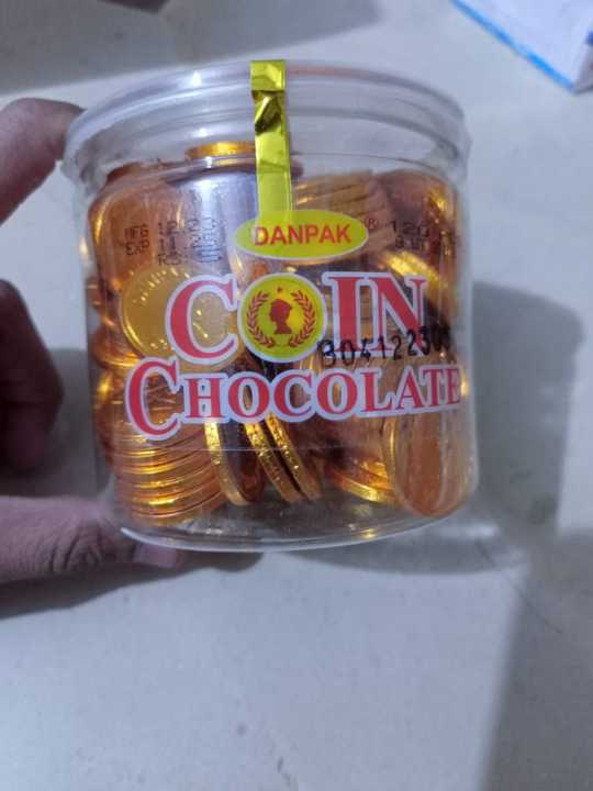 COIN Chocolate Jar (120 PCS) CHOCOLATE,COIN SHAPE CHOCOLATE,COIN JAR ...
