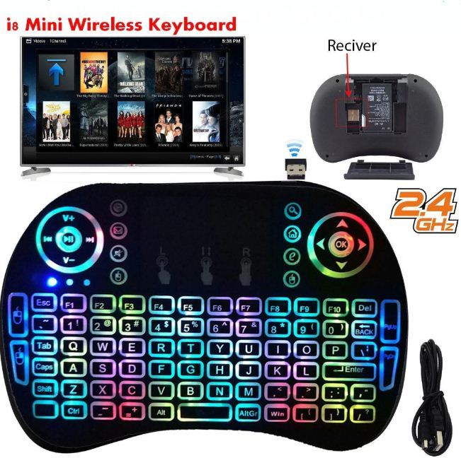 Wireless Mini Bluetooth Keyboard With Dongle 3 Color RGB Backlit ...