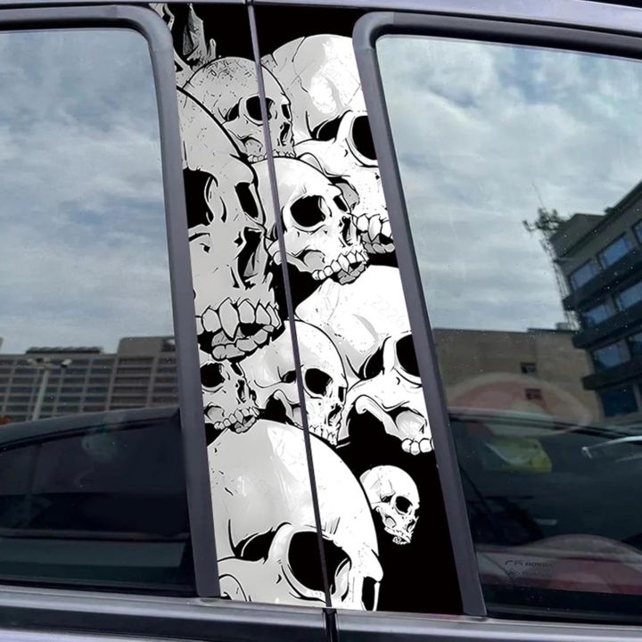 Skull Car Center Pillar Sticker, Car Window Pillar Sticker, Car Center ...