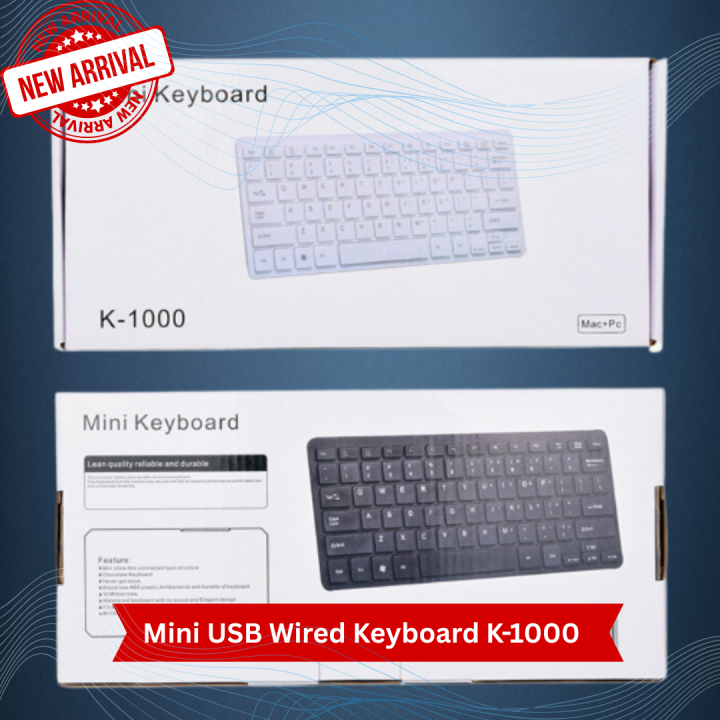 Mini USB Wired Keyboard K-1000 with ultra-slim 78-keys compact design ...