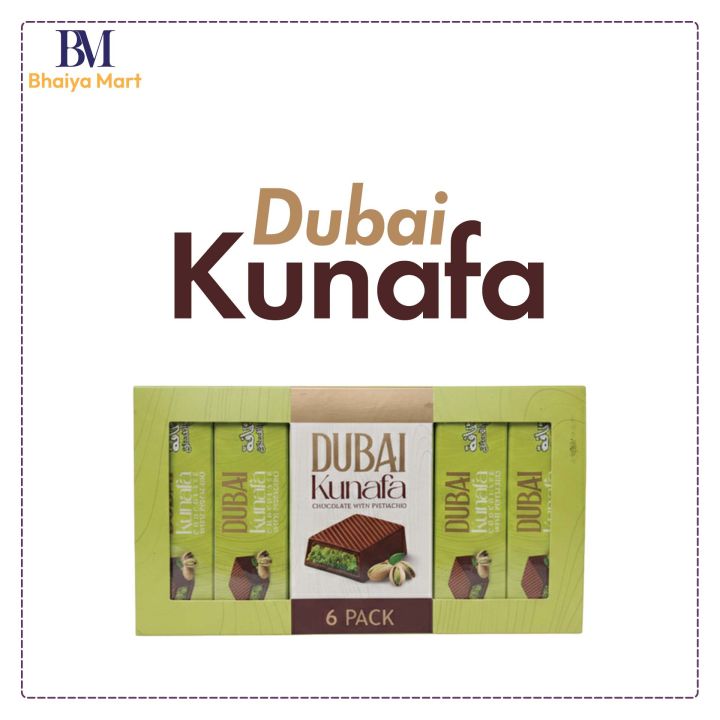 Kunafa Chocolate Dubai Style Bar with Pistachio – Premium Kunafa ...