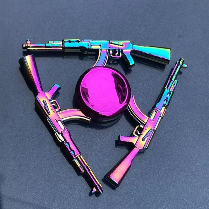 Gun-Shape Rainbow Metal Fidget Spinner | Daraz.pk