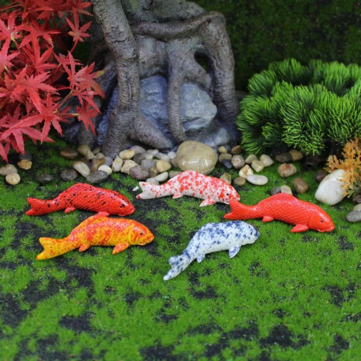Kids Gift Cartoon Mini Koi Fish Ornament Simulation Cute Carp Figurines ...