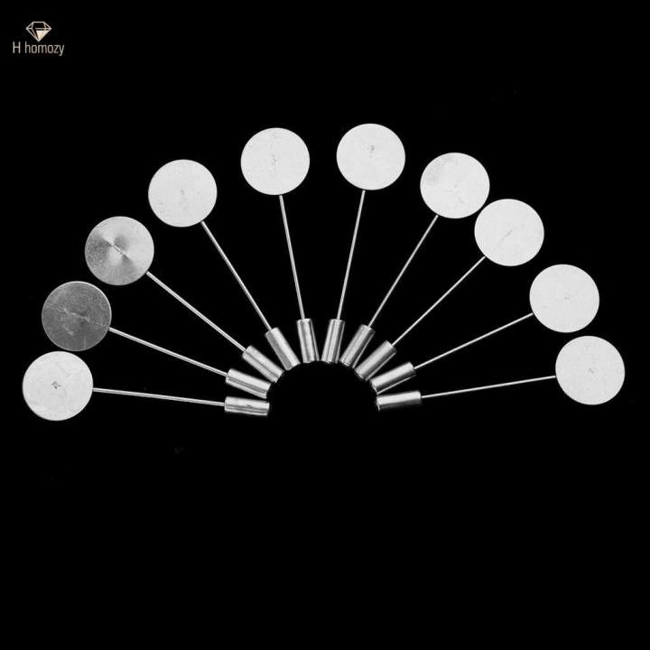 3x10 Pieces Copper Empty Base 1.5cm Lapel Stick Pin Hat Brooches DIY Silver | Daraz.pk