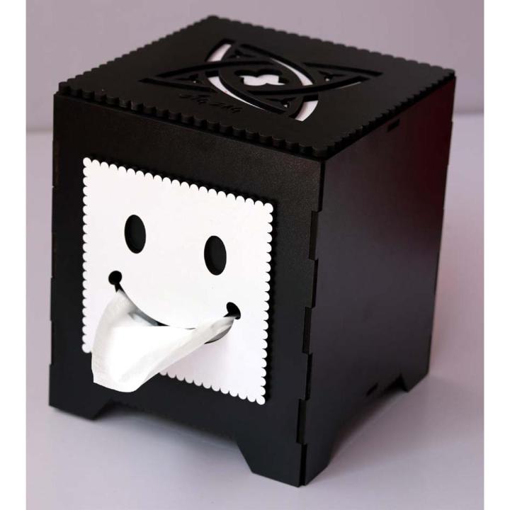 Wooden Smiley Face Tissue Box For Home & Office - Kids Room Fun Box ...