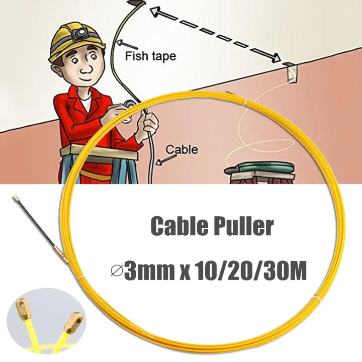 Wire Cable Fiberglass Tools DIY Fish Tape Reel Conduit Ducting Rodder ...