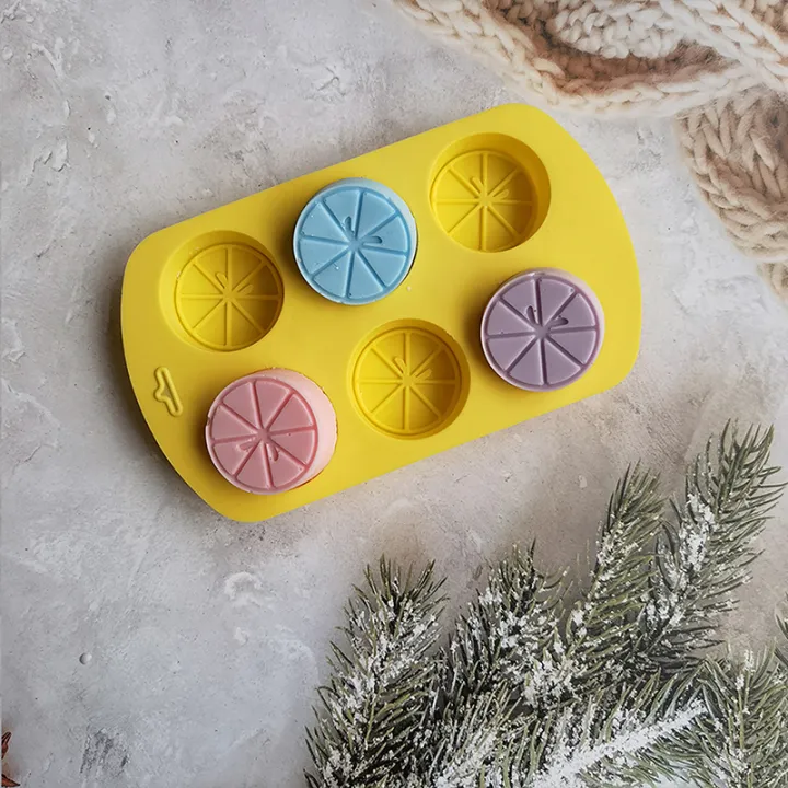 Fruit Shaped Silicone Mold Lemon DIY 6 Holes Soap Mold Fondant ...