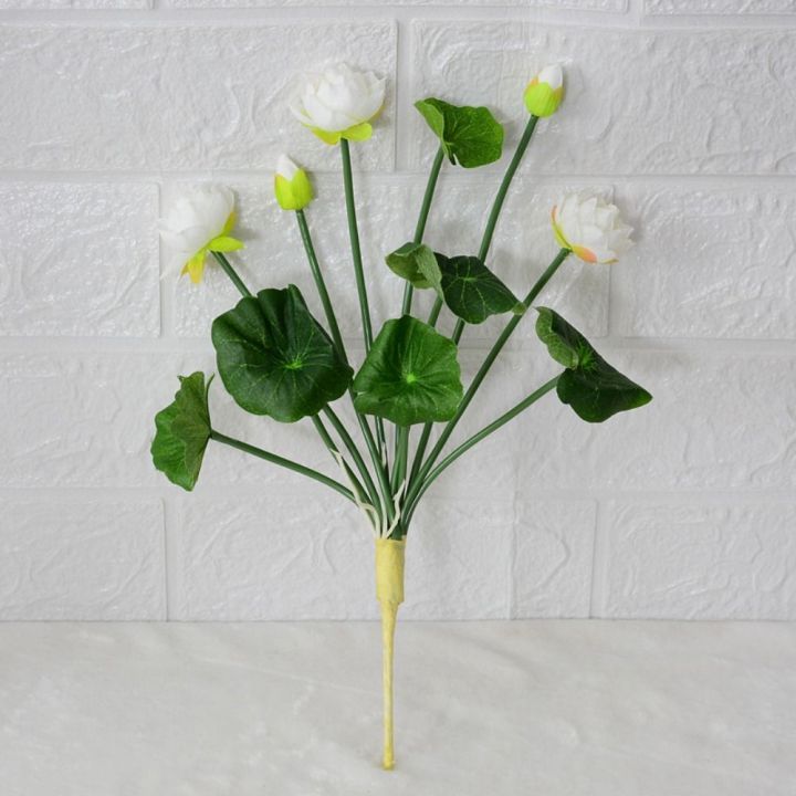 Fake Flowers Lifelike Artificial Lotus Flower Plastic Beautiful Mini ...