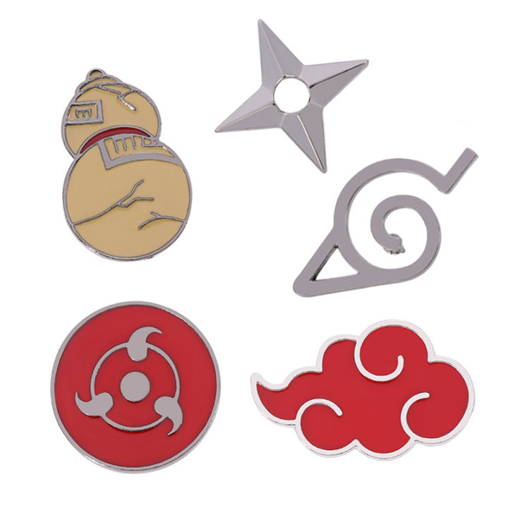Anime Naruto Akatsuki Brooch Metal Badges Ninja Shuriken Unisex ...