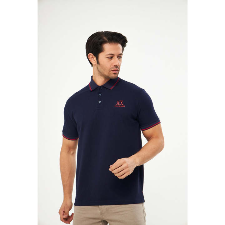 AX Navy Pique Polo | Daraz.pk