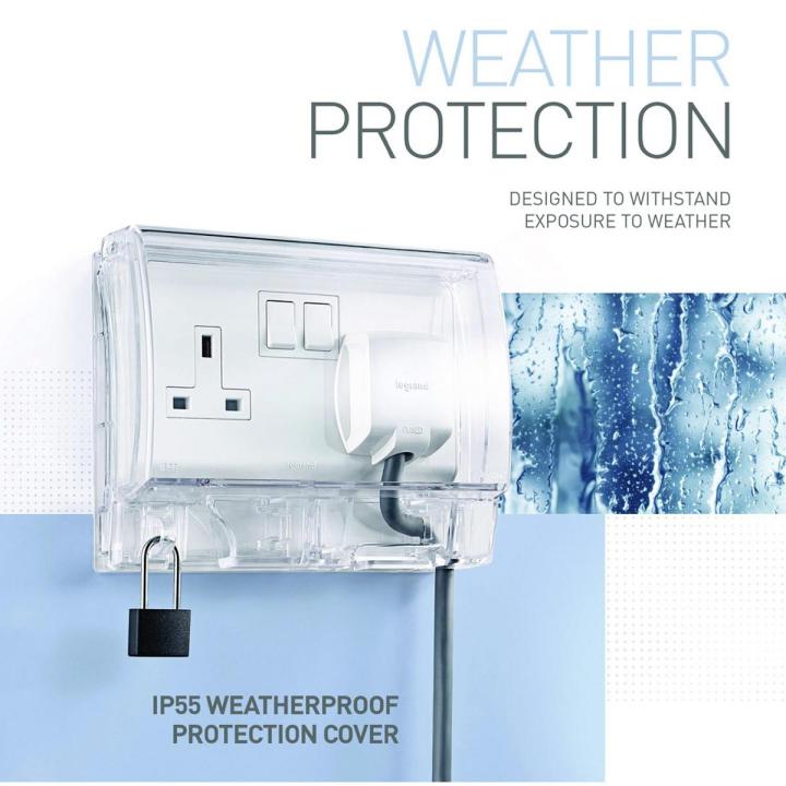 Clopal IP55 Weatherproof Socket Protection Cover Transparent with Lock ...