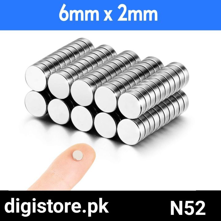 10 PCs 6mm by 2mm Super Strong Neodymium Magnet | Daraz.pk