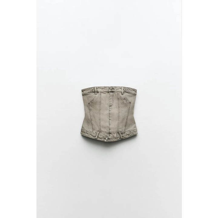 Washed Vintage Denim Corset | Daraz.pk
