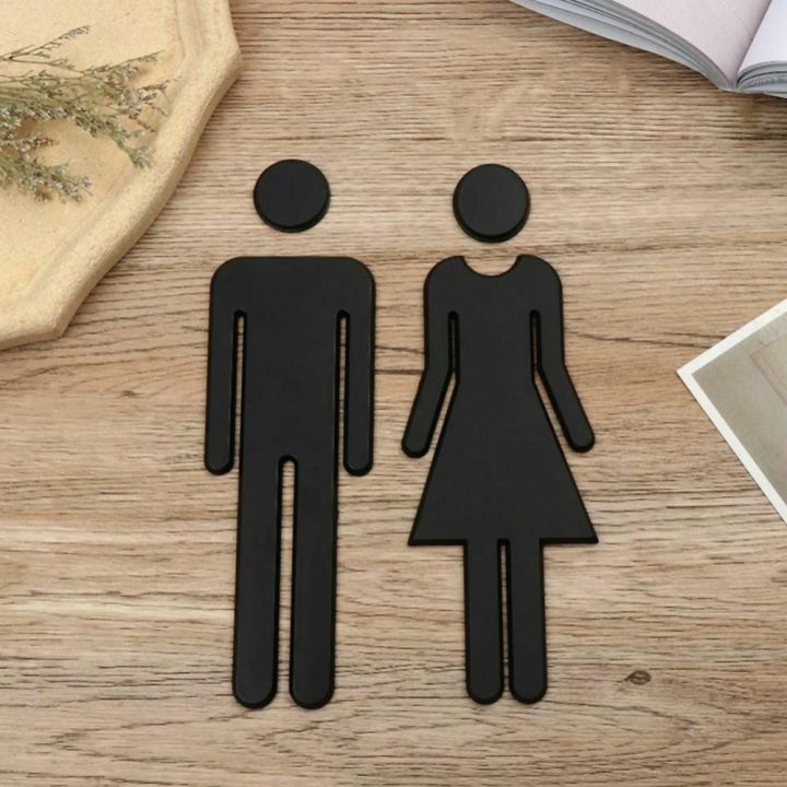 Acrylic Removable Home Washroom Sign Bathroom Sign Women Symbol Hotel ...