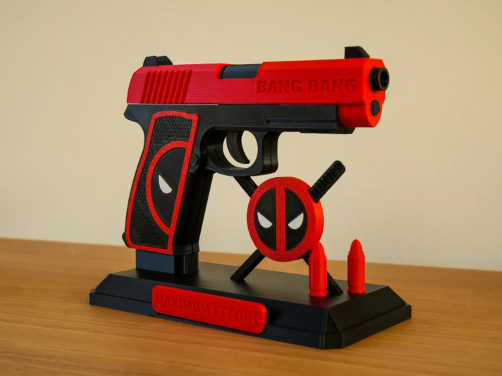 Deadpool’s Gun with Display Base – Iconic Anti-Hero Weapon Replica ...