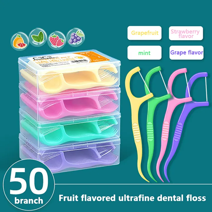 Floss 50 Square Boxed Floss Stick Oral Custom Disposable Toothpicks ...
