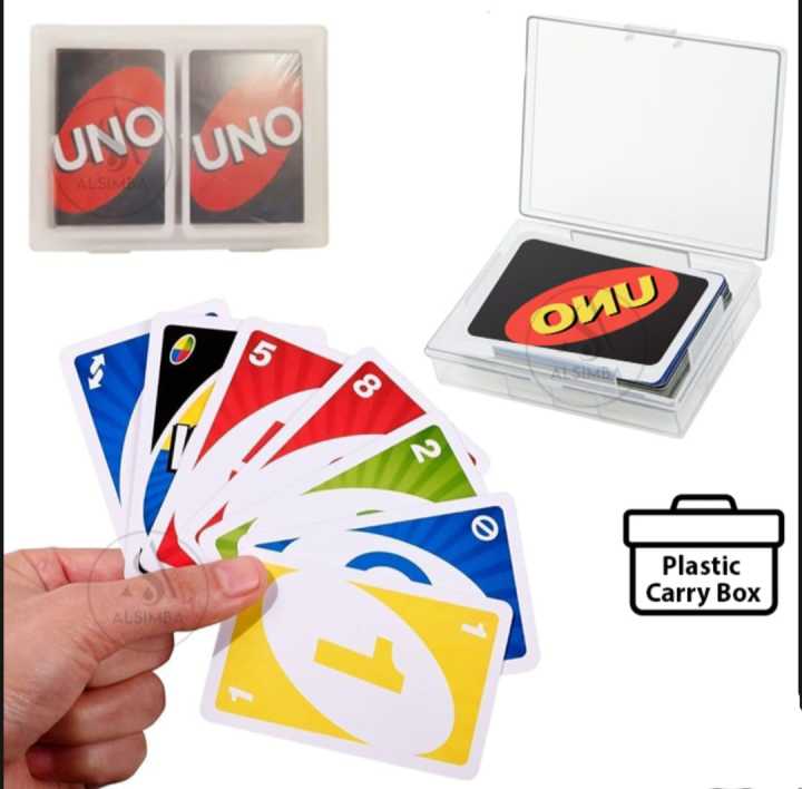 Original China Uno Cards Game Plastic Carry Box Multicolor Complete 108 ...