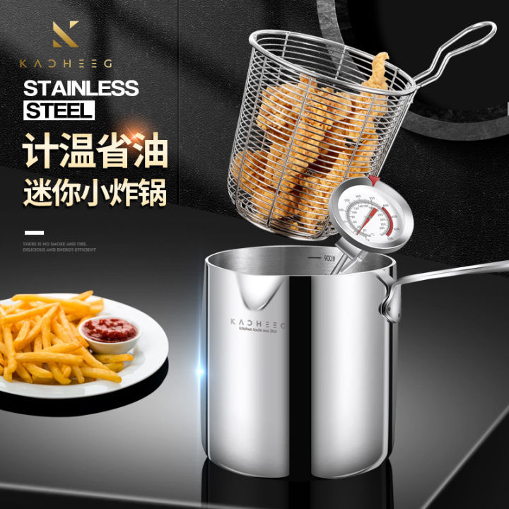 Household 304 Deep Fryer Mini Fryer Stainless Steel Controlled ...