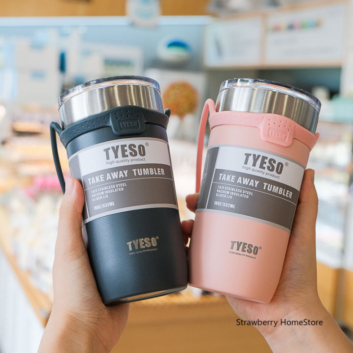Tyeso 550/710ML Thermos Water Bottle with Straw Coffee Mug Car Thermos Mug Travel Vacuum Flask ...
