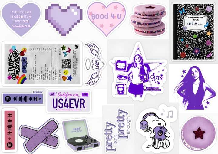 25 or 40 pcs Olivia Rodrigo inspired aesthetic stickers pack | pop ...