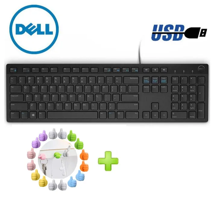 Keyboard D-e-l-l- Fancy Slim Multimedia-KB216 QWERTY) - Black with ...
