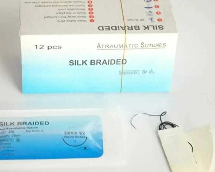 12pcs Needle Silk Suture Wires Thread Natural Non-Absorbable | Daraz.pk