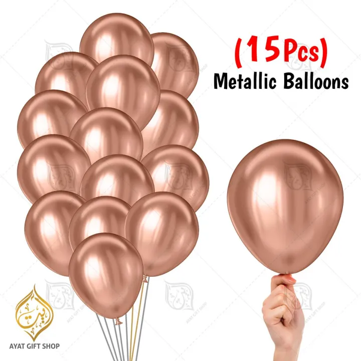 Pack of 15 Metallic Shiny Balloons set, Wedding Anniversary Decoration ...